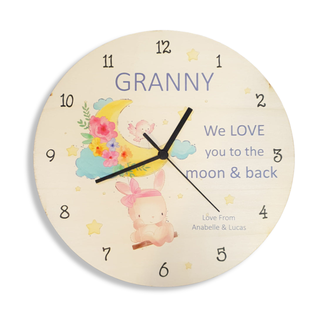 Bunny Moon Clock – Sweet Pea Creations