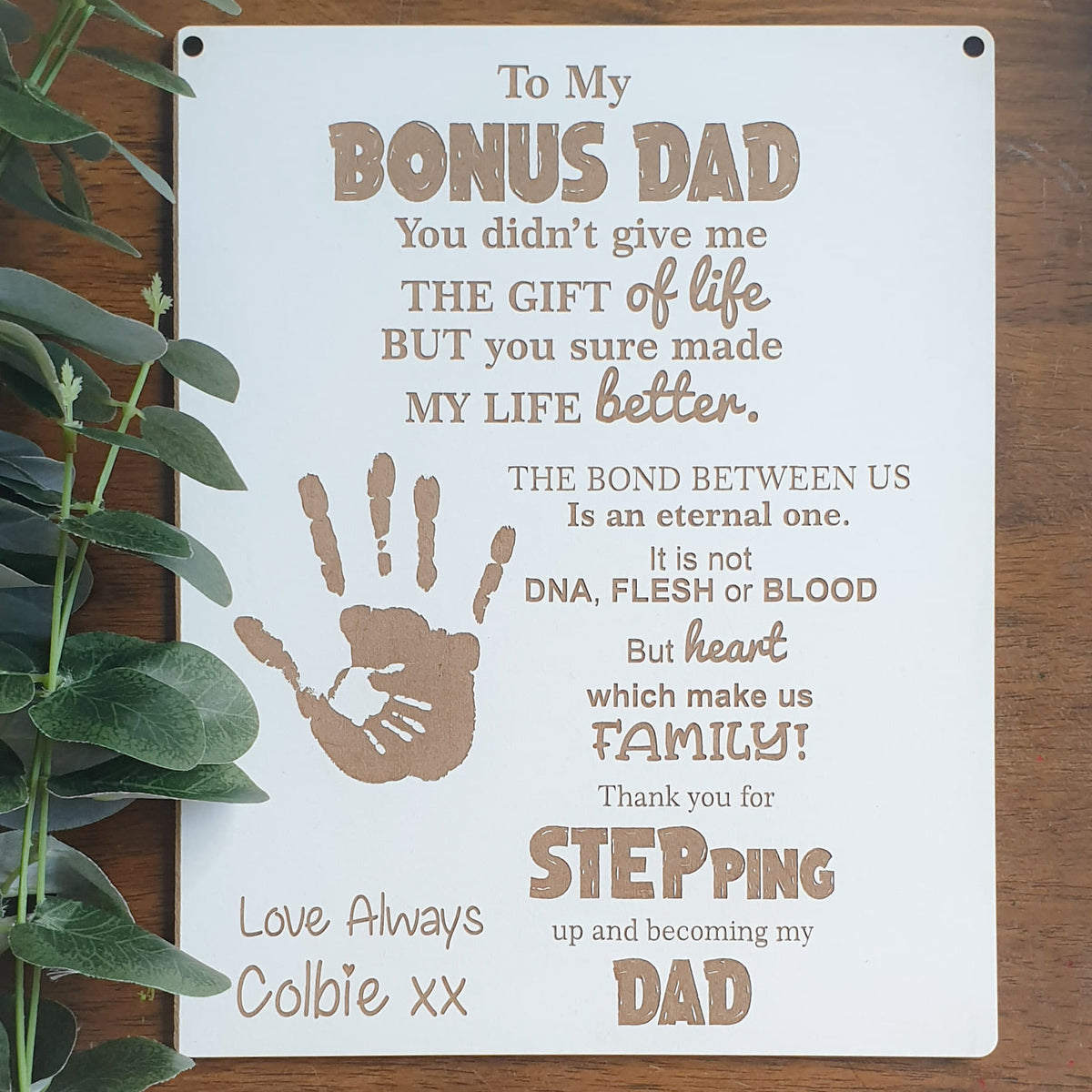 Bonus Parent Plaque – Sweet Pea Creations
